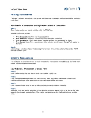 Zipforms Online 6 Users guide | PDF