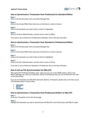 Zipforms Online 6 Users guide | PDF
