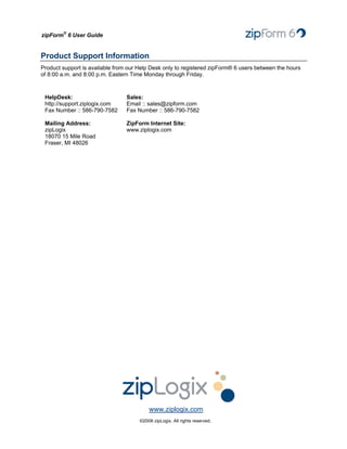 Zipforms Online 6 Users guide | PDF