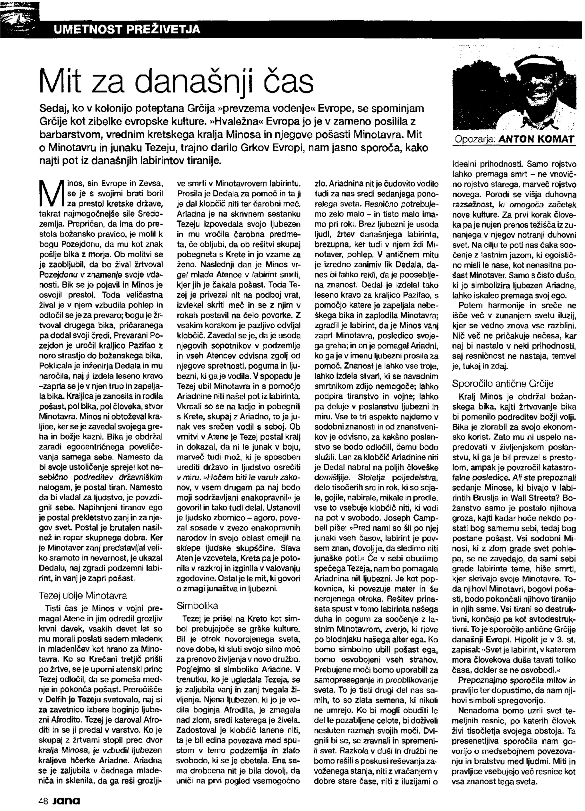 Anton Komat - MIT ZA DANAŠNJI ČAS | PDF