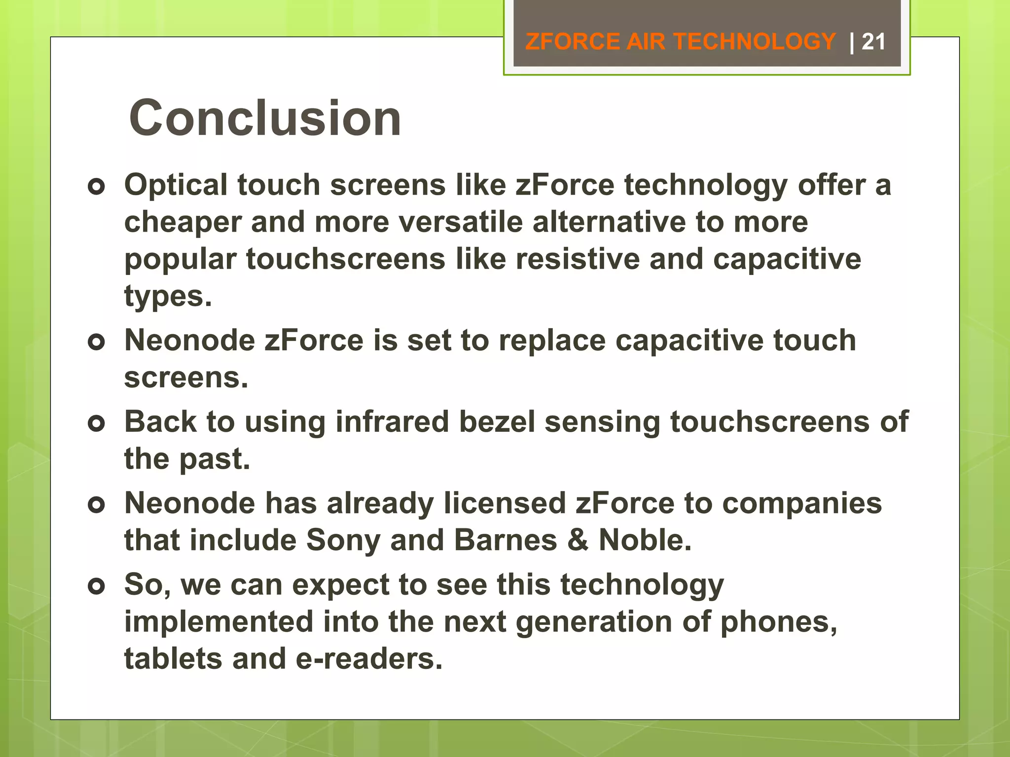 Neonode's zForce Air Technology | PPT
