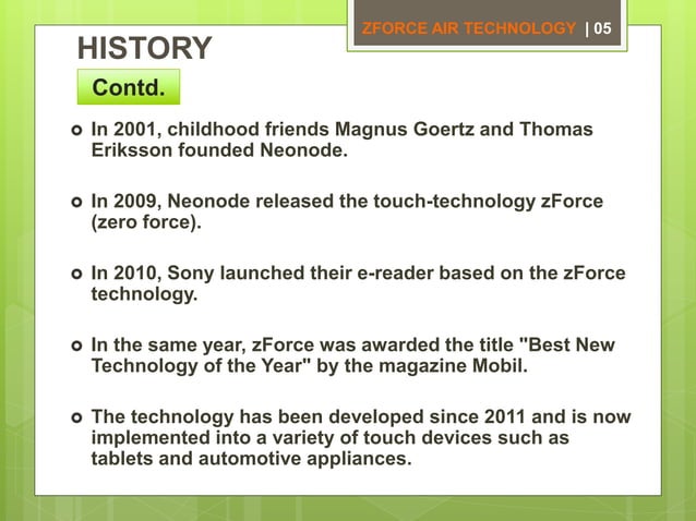 Neonode's zForce Air Technology | PPT