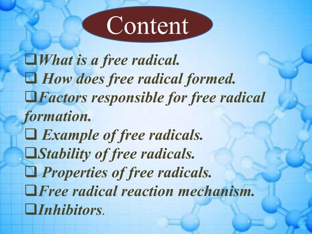 Free Radical | PPTX | Chemistry | Science