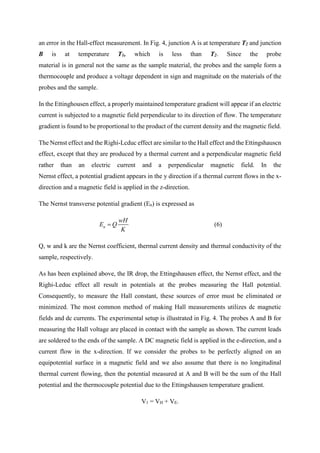 Measurement of Hall coefficient of a semiconductor | PDF