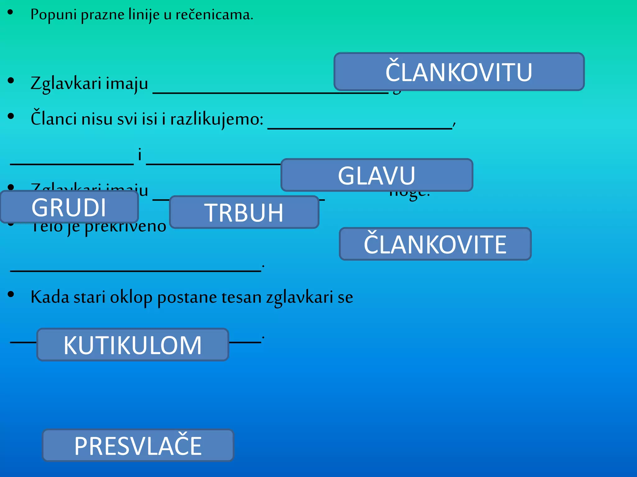 Zglavkari ponavljanje | PPTX