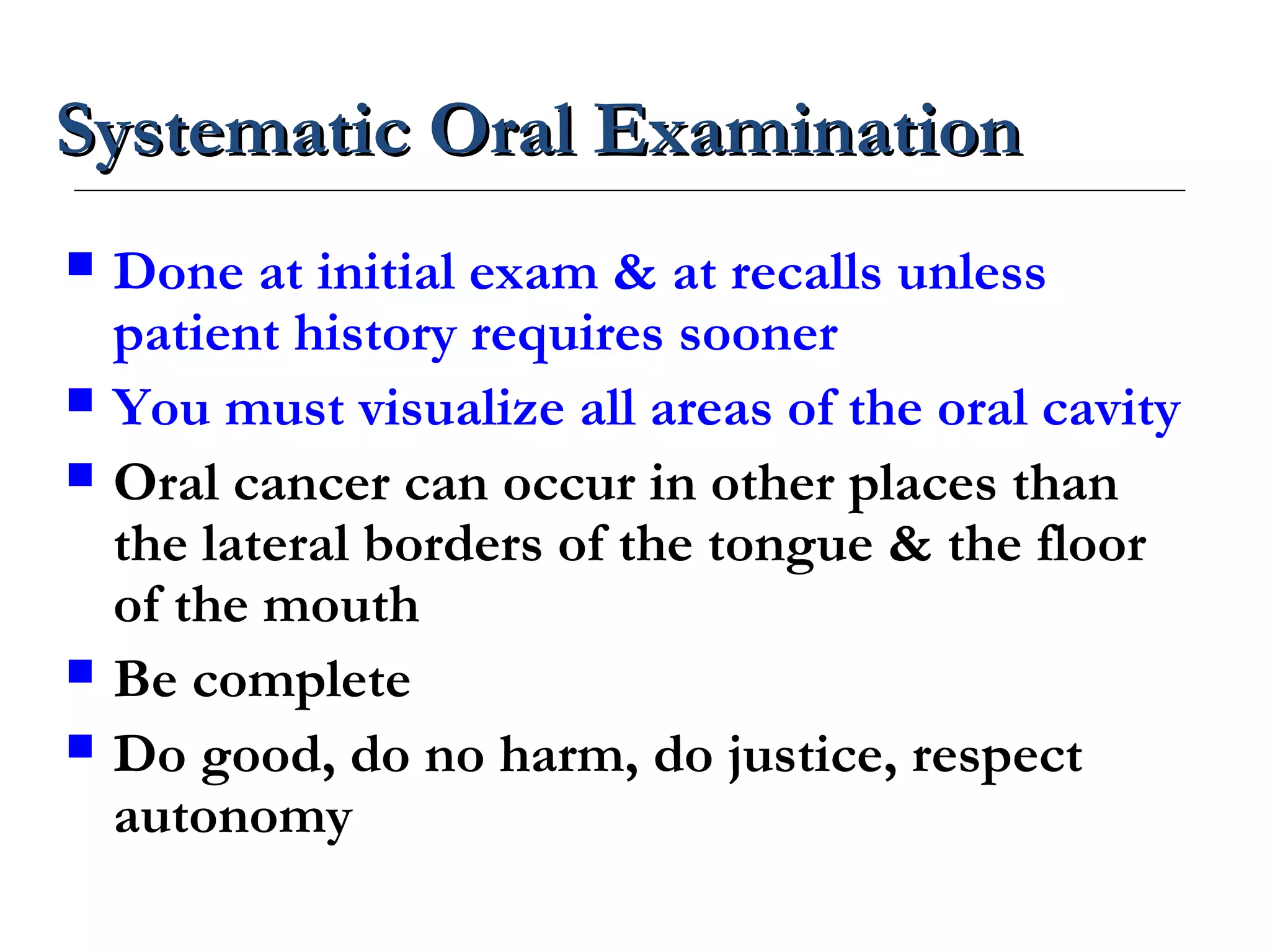 Examination of the oral cavity | PPT
