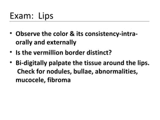 Examination of the oral cavity | PPT