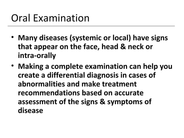 Examination of the oral cavity | PPT