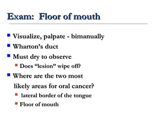 Examination of the oral cavity | PPT