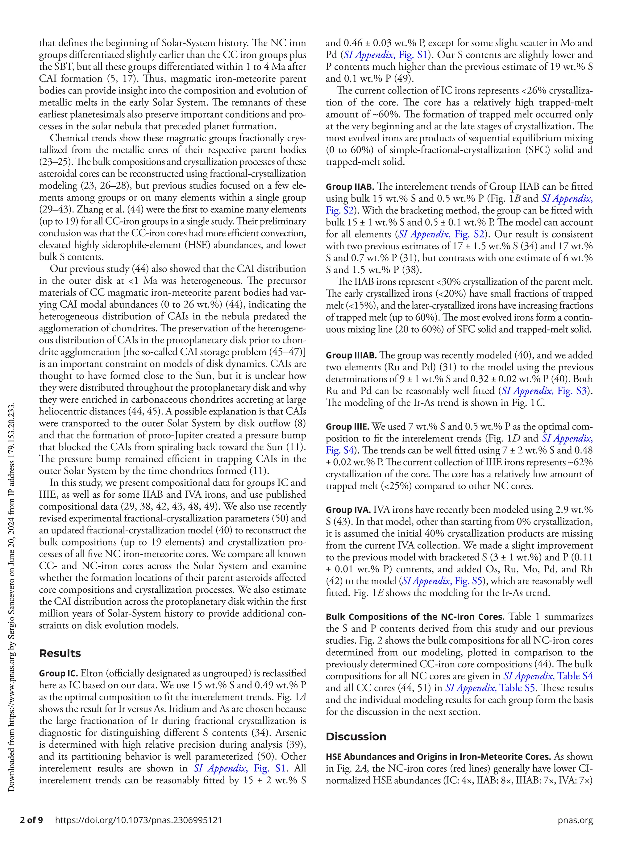 Compositions of iron-meteorite parent bodies constrainthe structure of the protoplanetary disk | PDF