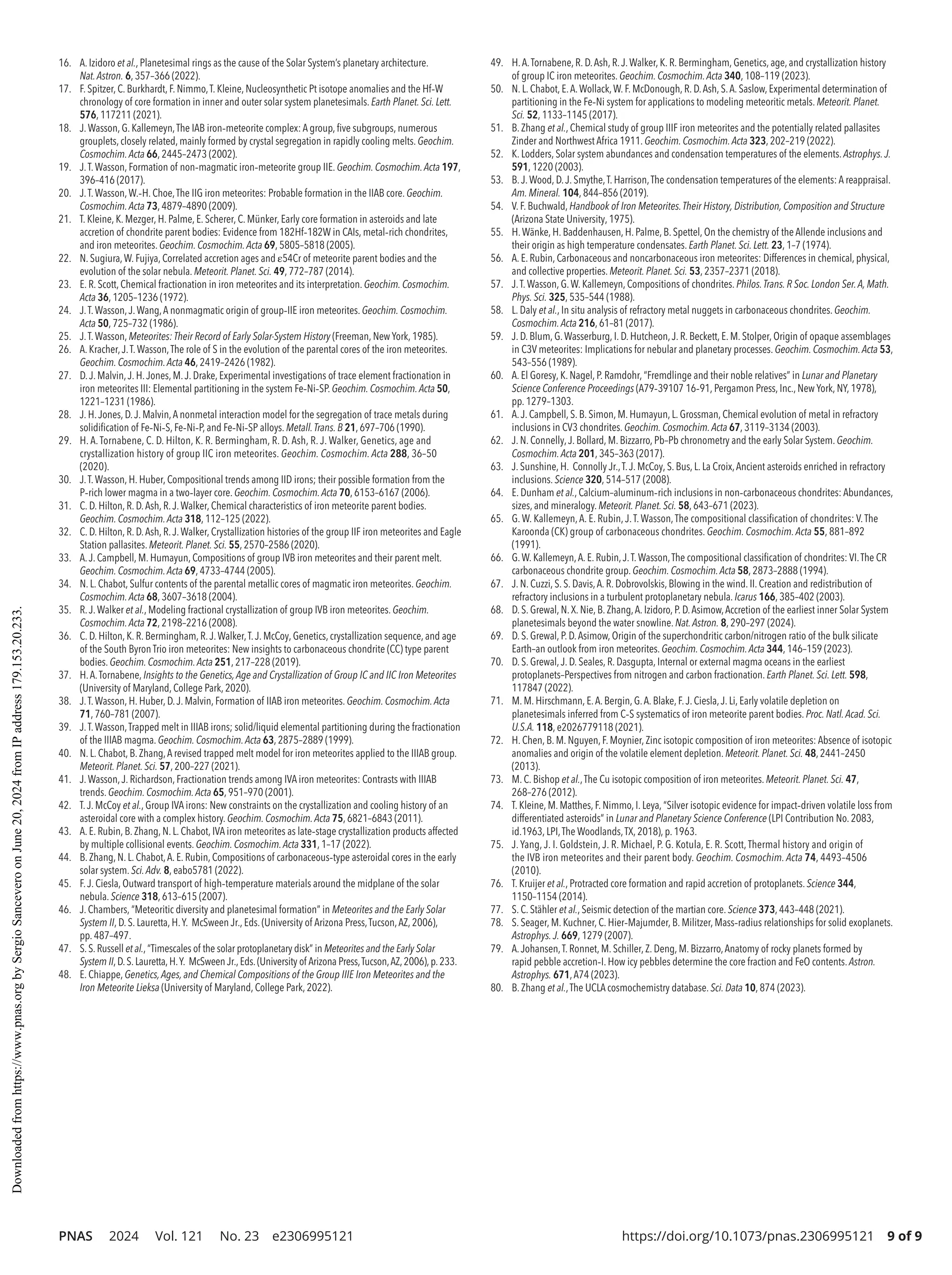 Compositions of iron-meteorite parent bodies constrainthe structure of ...