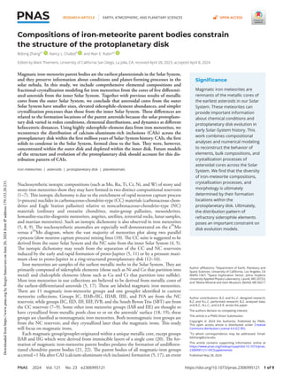 Compositions of iron-meteorite parent bodies constrainthe structure of the protoplanetary disk | PDF