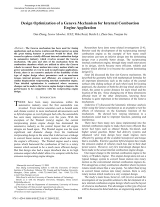 Design Optimization of a Geneva Mechanism for Internal Combustion Engine Application | PDF