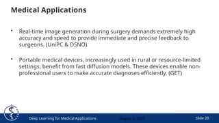 Fast Diffusion Models Deeplearning for Medical Application | PPTX
