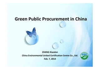 Green public procurement in China - Zhang Xiaodan | PPT