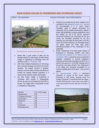 Zhcet(amu) brochure 2011 | PDF