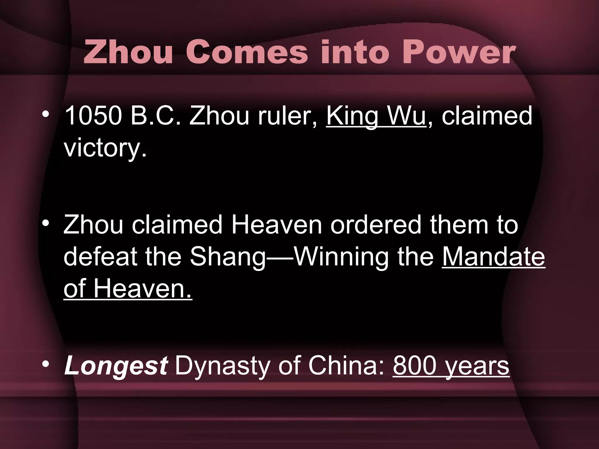 Zhou Dynasty Ppt | PPT