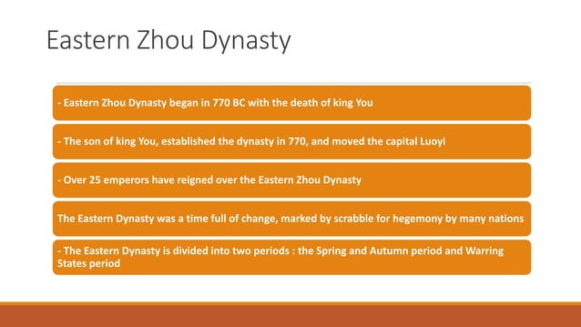 Zhou Dynasty Present Ppt