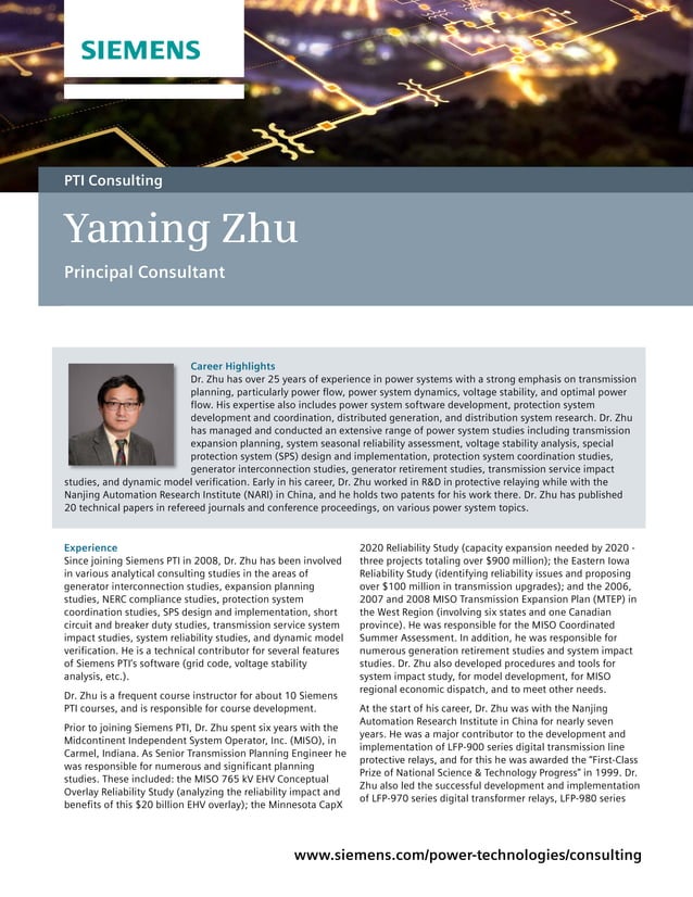 Yaming Zhu Bio | PDF