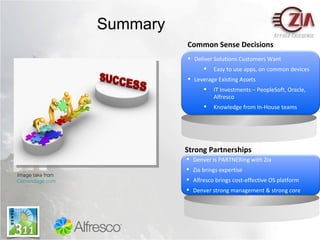 Mobile ECM Using Zia's Fresh Docs & Denver 311- Case Mgmt | PPT