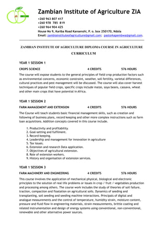 Zia curriculum | PDF