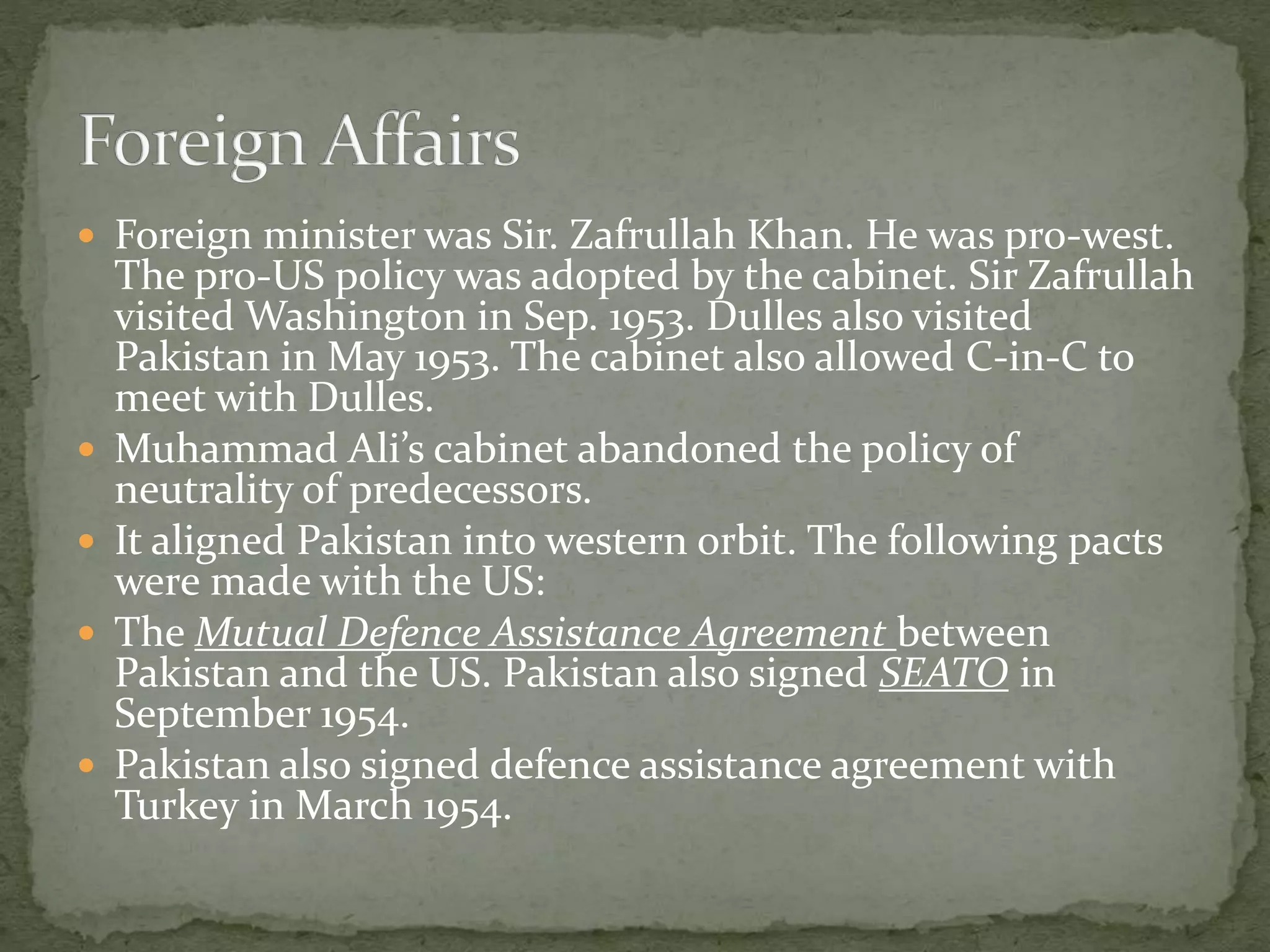 Muhammad Ali Bogra’s Cabinet From April 1953 to Oct 1954 #Pakistan ...