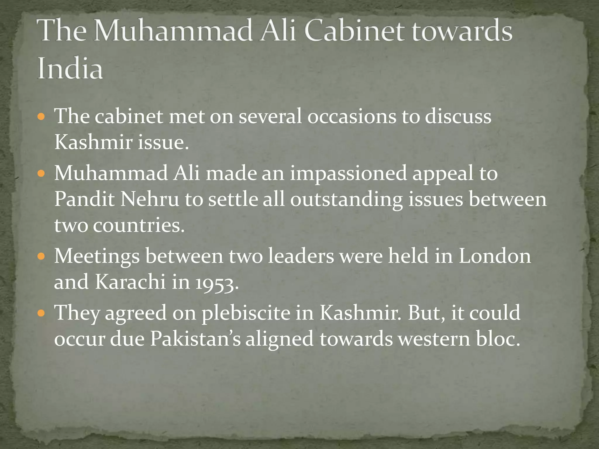 Muhammad Ali Bogra’s Cabinet From April 1953 to Oct 1954 #Pakistan ...