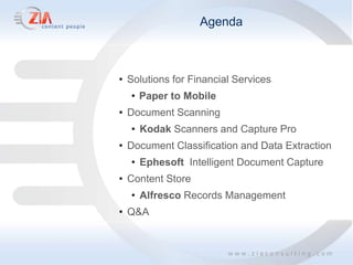 Zia End to End Solutions for Financial Services | PPTX