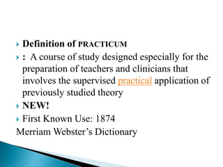 practicum presentation | PPTX