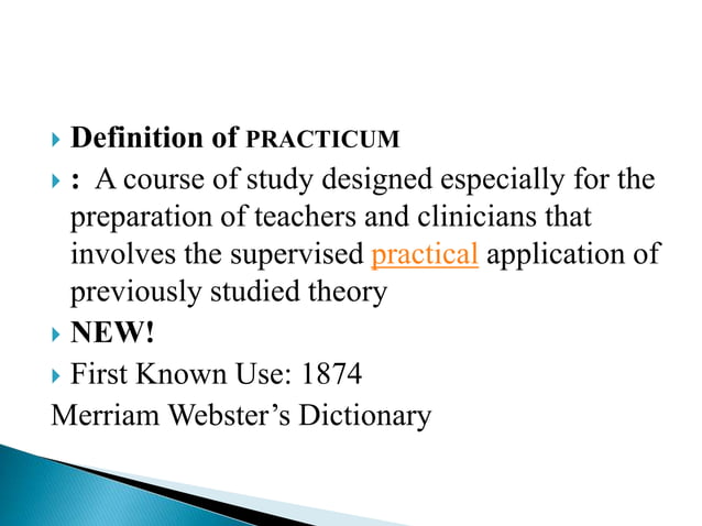 practicum presentation | PPTX