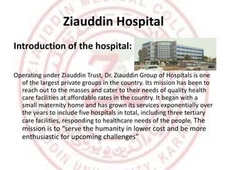 Ziauddin hospital (presentation) | PPT