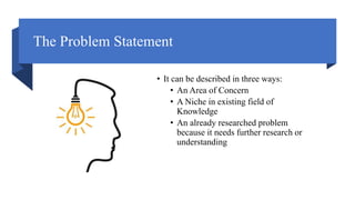 Statement of the Problem/Topic Statement in Research | PPTX