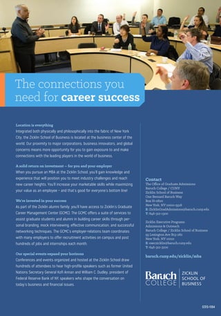 Baruch College Zicklin mba-brochure | PDF | Professional School ...