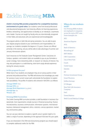 Baruch College Zicklin mba-brochure | PDF | Professional School ...