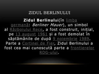 Zidul berlinului | PPTX