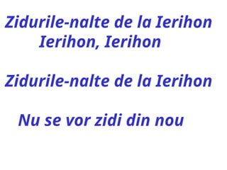 Zidurile-nalte de la Ierihon - prezentare | PPT