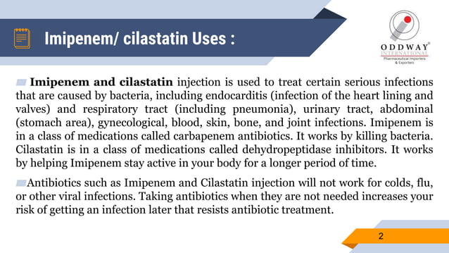 Imipenem 500mg & Cilastatin 500mg Injection | Zienam Injection MSD ...