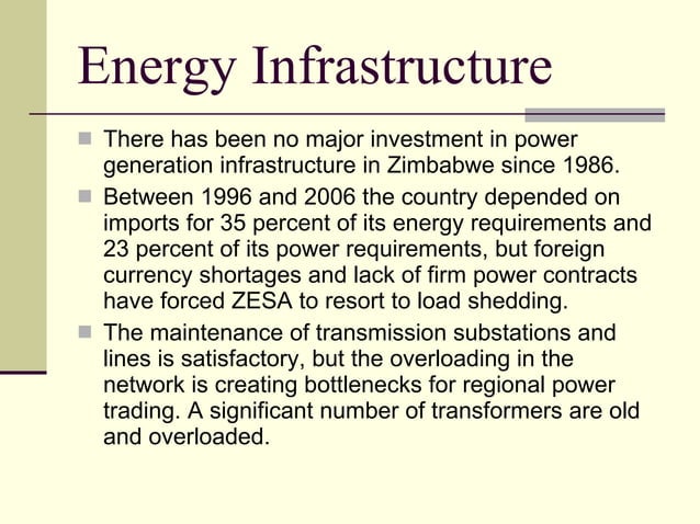 Status Infrastructure in Zimbabwe | PPT