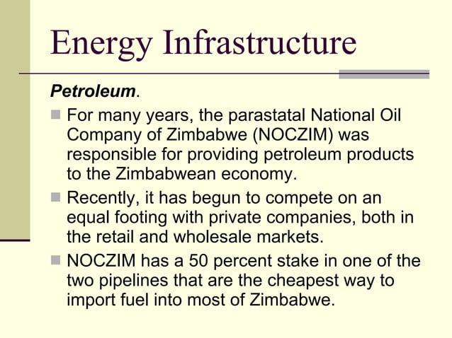 Status Infrastructure in Zimbabwe | PPT