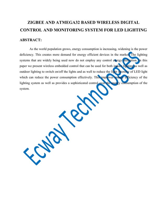 Zigbee And Atmega32 Based Wireless Digital Control And Monitoring