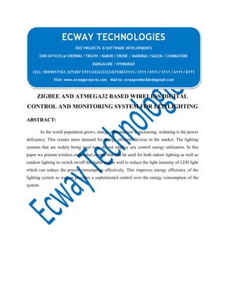 Zigbee and atmega32 based wireless digital control and monitoring system for led lighting | PDF