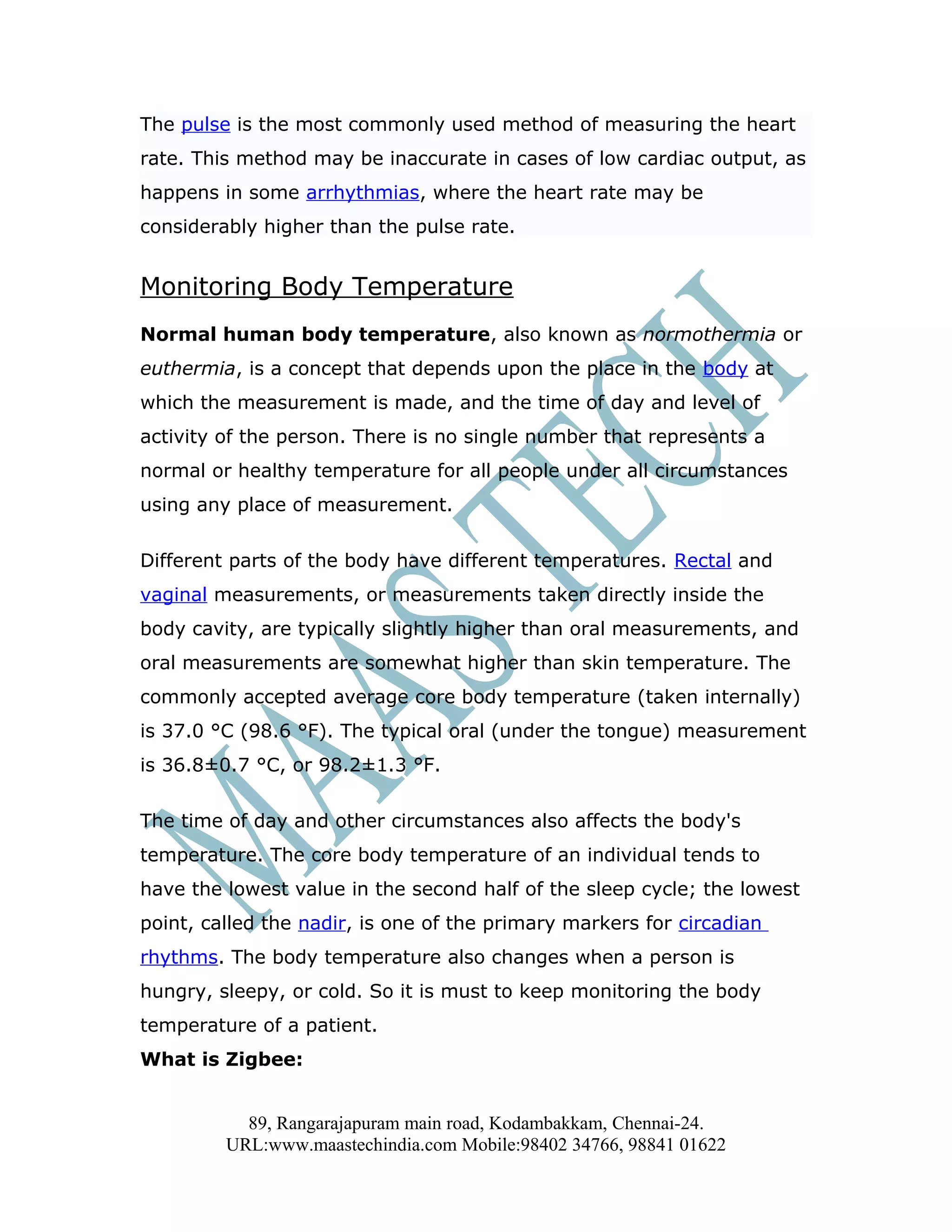 Zigbee Projects Abstract Zigbee Based Patient Parameter Monitoring
