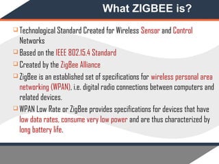 Zigbee wireless sensor and control network by vineet | PPT