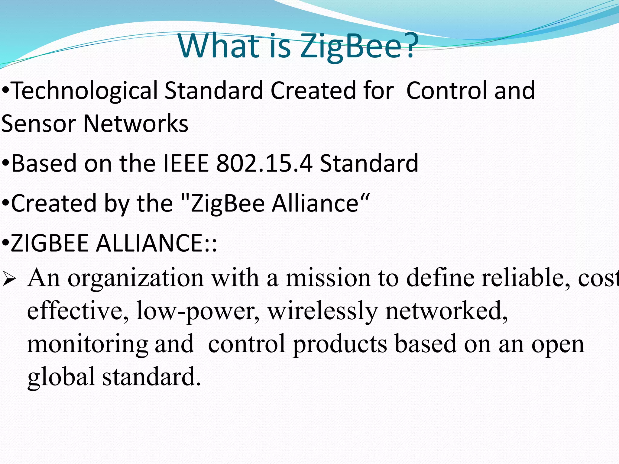 Zigbee technology presentation | PPTX