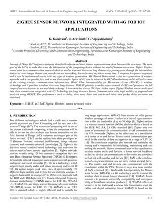 Zigbee sensor network integrated with 4 g for iot | PDF | Internet of Things | Internet