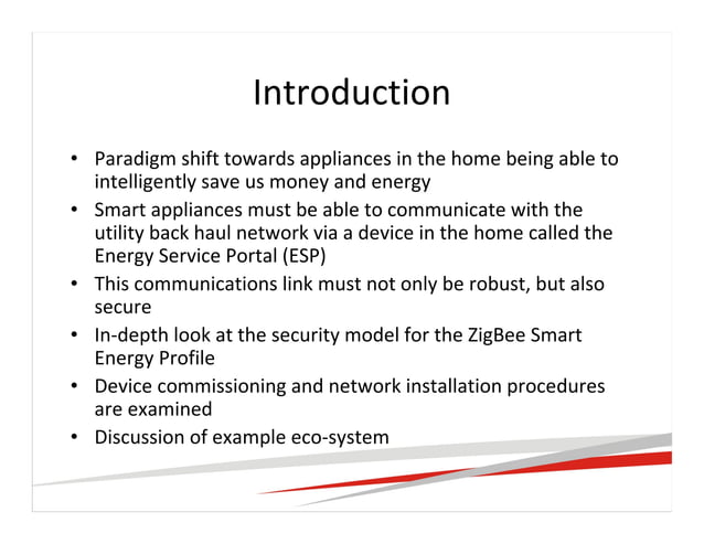 ZigBee Smart Energy Security Securing The HAN Network | PPT