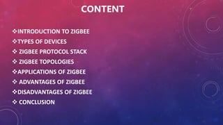 Zigbee technology for cs students and engineering | PPTX