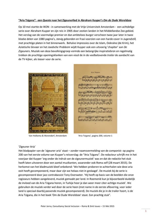 "Zigeunerliedje om de Oude Wereldzee", 15 mei 2015 | PDF