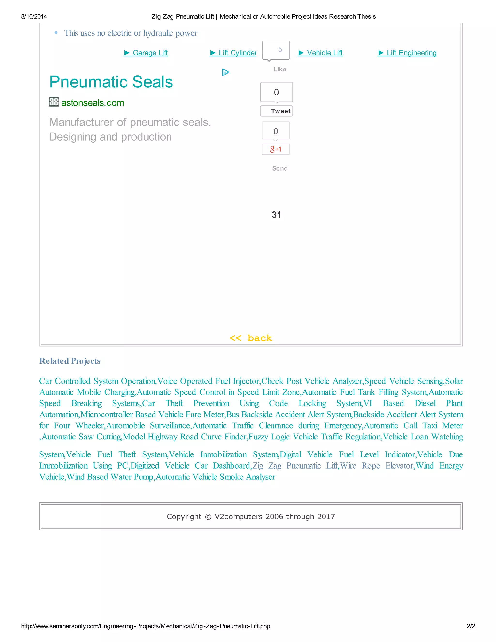 mechanical or automobile project ideas research thesis | PDF