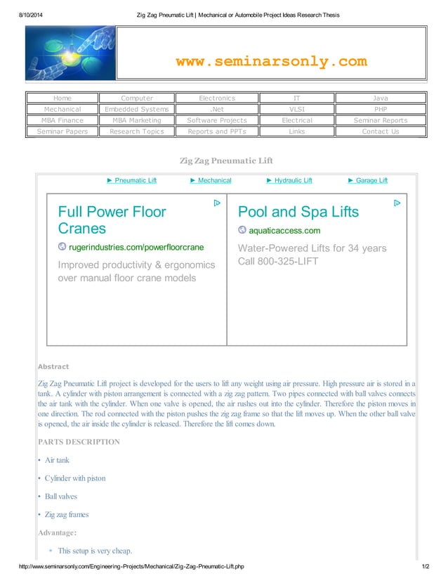 mechanical or automobile project ideas research thesis | PDF